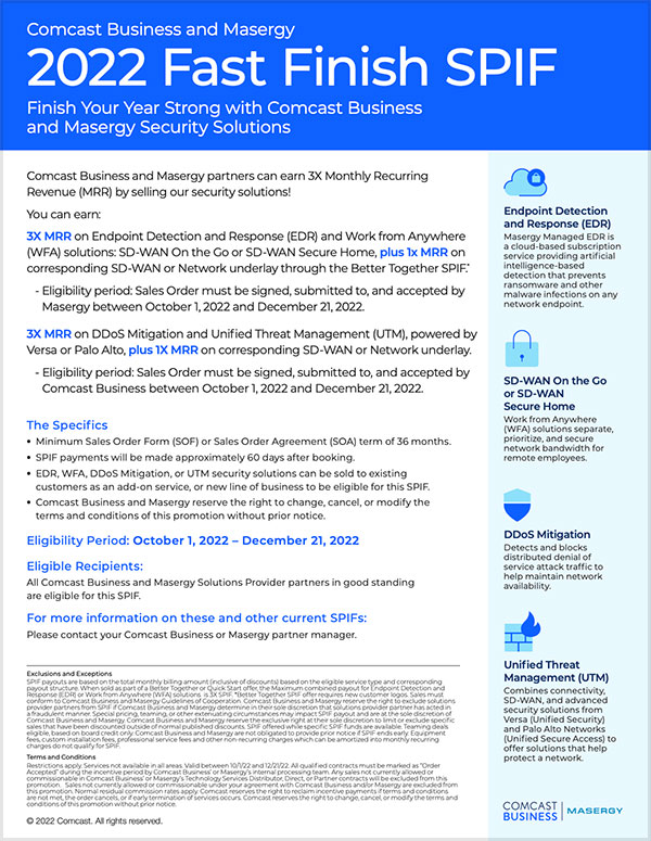 Earn More by Selling Comcast Business and Masergy Security Solutions